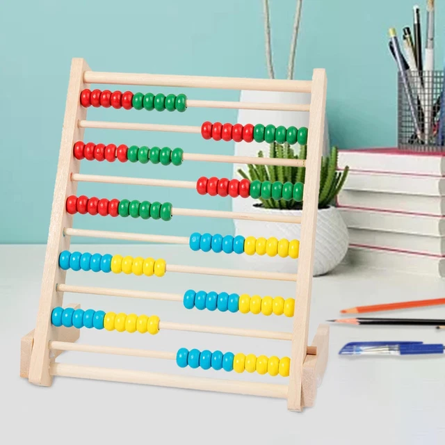 MONTESSORI TOY WOODEN Abacus Educational Toy Calculation Stand Math ...