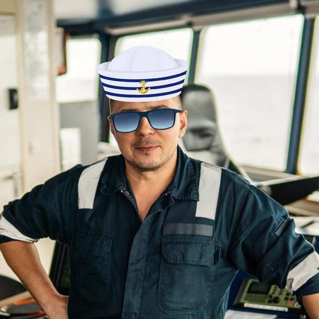 CAPTAIN NAVY HAT Dress up Cap Nautical Theme Sailor Hat for Halloween ...