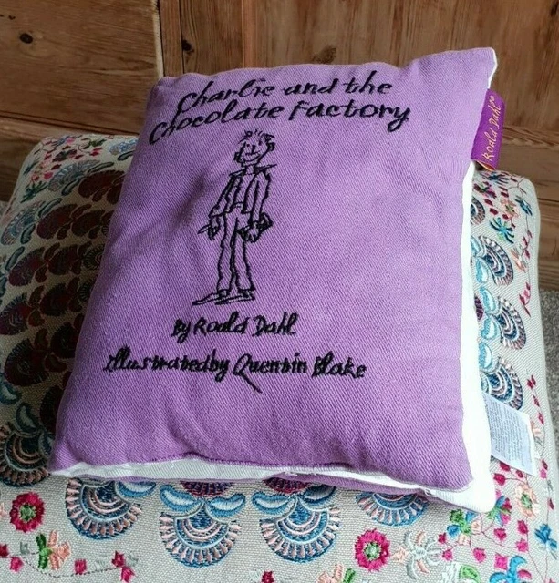ROALD DAHL CHARLIE & The Chocolate Factory Plush Fabric Book Pillow ...