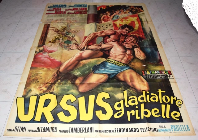 MANIFESTO 4F PEPLUM Ursus Gladiatore Ribelle Dan Vadis Jose Greci Alan ...