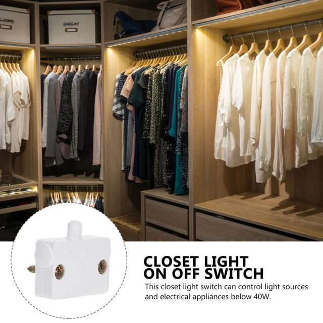 5 COUNT WHITE Abs Cabinet Door Switch Light Jamb Closet Lights £28.98 ...
