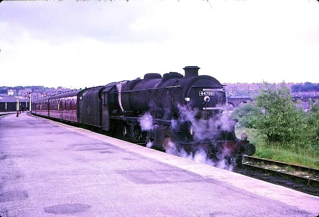 *ORIGINAL 35MM SLIDE* LMS STANIER 5F 44708 IN BUXTON STATION 30/6/1966 ...