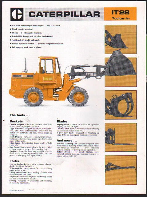 CATERPILLAR &IT28& TOOLCARRIER Brochure Leaflet £4.00 - PicClick UK