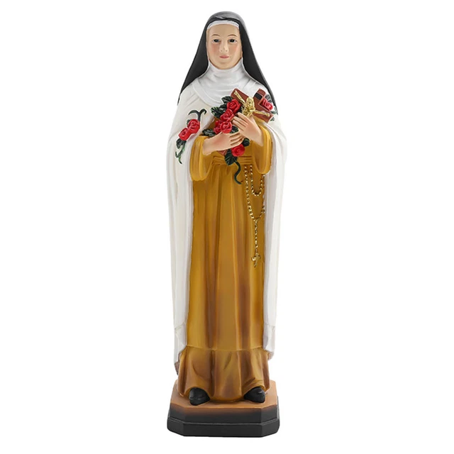 STATUA SANTA TERESA Santa Teresa di Lisieux bouquet suora ornamenti ...