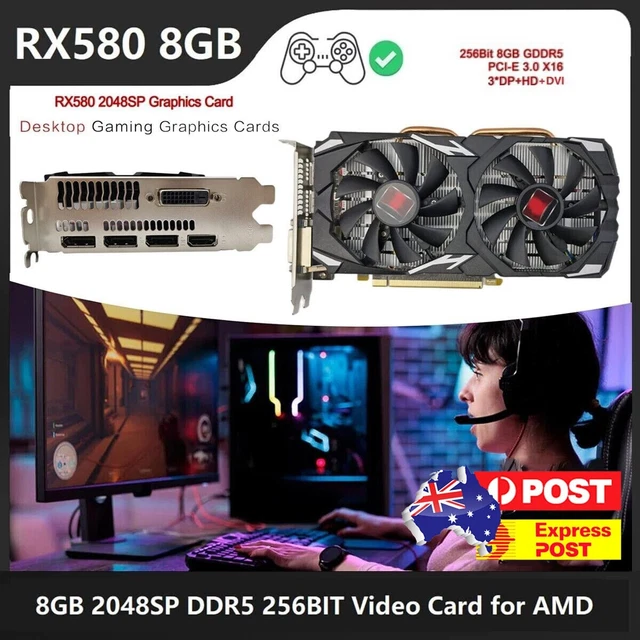 RX580 GRAPHICS CARD 8GB DDR5 256Bit Graphic Card Desktop Computer PC Accessories $149.99 ...