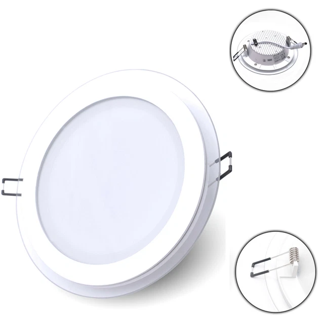 6 WATT LED Panel Recessed Light Built-In Round 480 Lumens Ø 7,3cm Glass ...