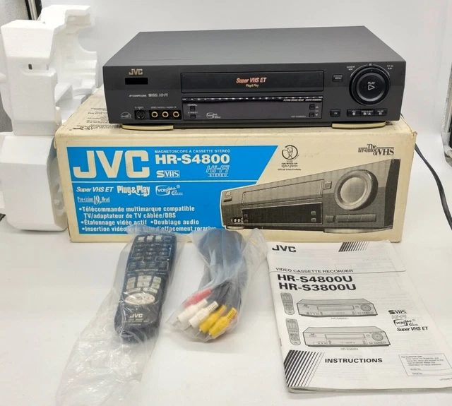 JVC HR-S4800U VCR Super SVHS VHS Stereo Hi-Fi Player/Recorder W/Remote ...