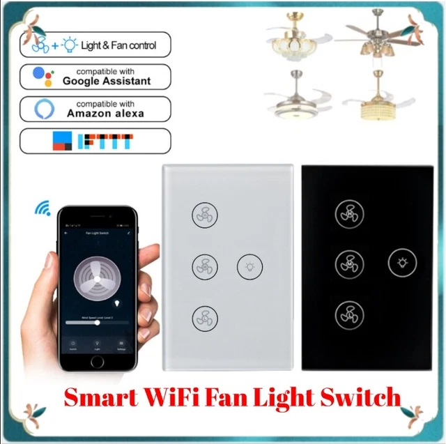 SMART WIFI FAN Light Switch US Ceiling Fan Lamp Switch Tuya Remote ...