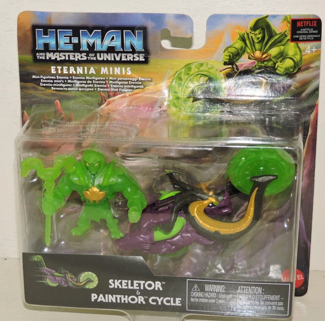 HE-MAN MASTERS OF The Universe Eternia Minis Skeletor & Painthor Cycle ...