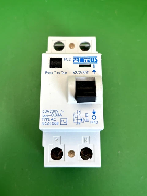 PROTEUS 63/2/30T 63A 30mA RCD £39.99 - PicClick UK