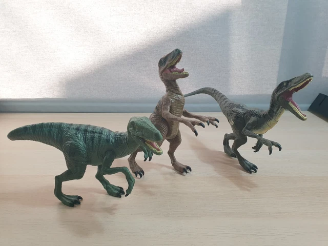 JURASSIC WORLD BUNDLE X3 Dinosaur Figures Velociraptor Joblot JW Park ...