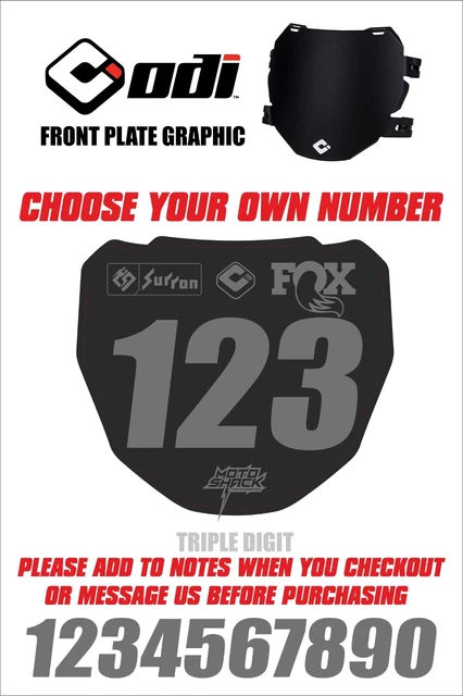 SURRON ODI DH Mountain Bike Front Number Plate Semi Custom MX Thick ...