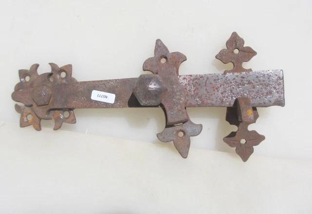 LARGE ANTIQUE IRON Door Latch Lock Old Victorian Gothic Church Vintage ...