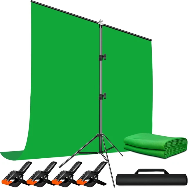 GREEN SCREEN BACKDROP Kit 2m x 1.5m & Stand, Photography Video ...