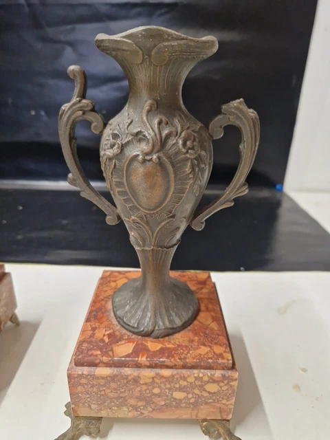 PAIRE DE PETITE Cassolettes vases garniture de cheminée ancienne régule ...