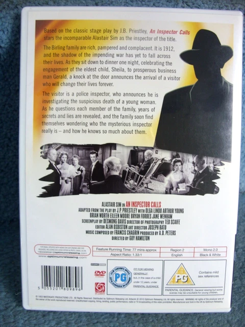 AN INSPECTOR CALLS (DVDR2) B&W 1954 Alastair Sim 77mins (BARGAIN) £3.29 ...