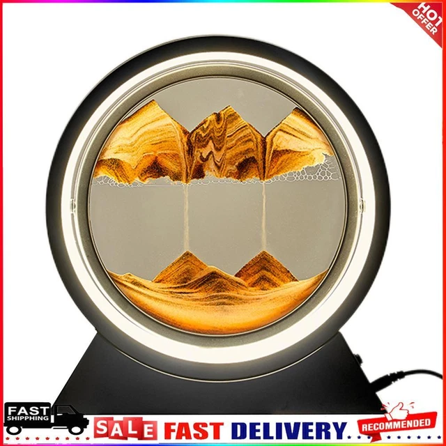 3D HOURGLASS NIGHT Light Crafts USB Dimmable Sand Art Table Lamp ...