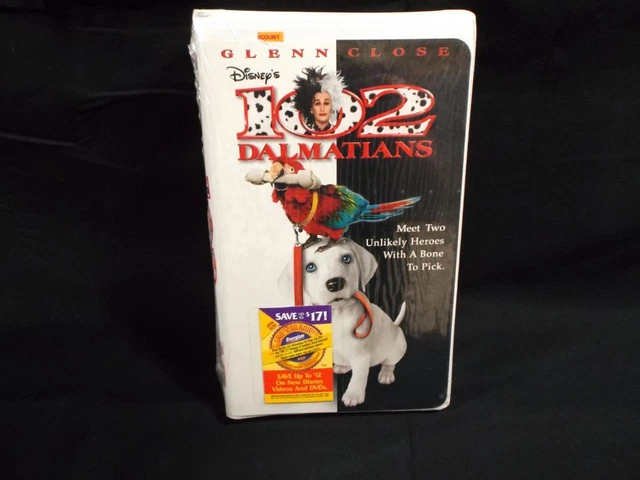 VHS RARE SEALED New 102 Dalmatians Disney's Glen Close Collectible ...
