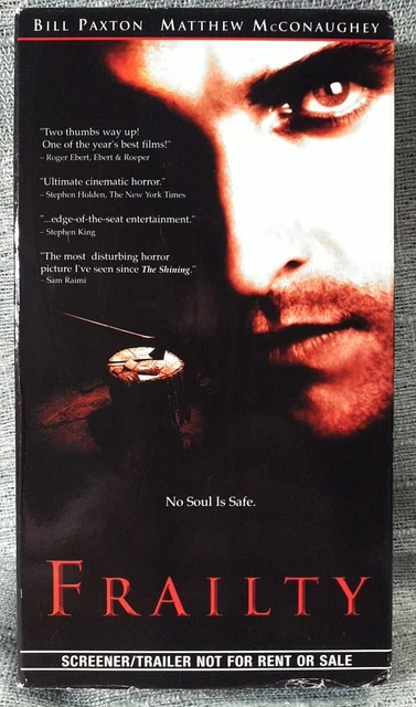 FRAILTY (VHS) HORROR Rare PROMO Screener 2001 Bill Paxton McConaughey ...