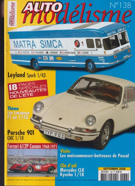 AUTO MODELISME N°138 Leyland / Larousse F1 / Ferrari 612P / Mercedes ...