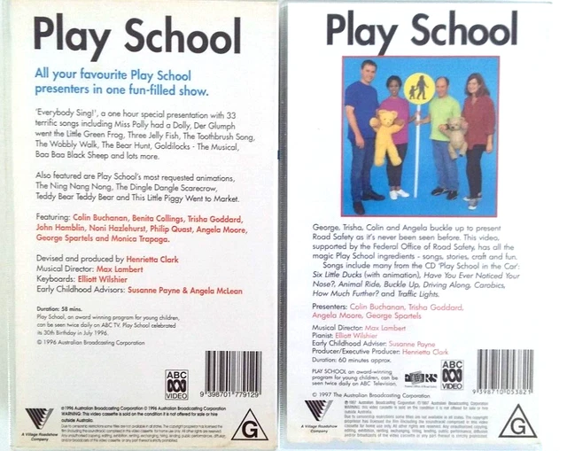 PLAY SCHOOL VHS Tapes Vintage -Lot 2x Children's TV ABC Kids Bonus CD £ ...