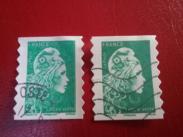 M11 - TIMBRE oblitėrė Marianne d'YZ AA1598 et AA1598A Philaposte et ...