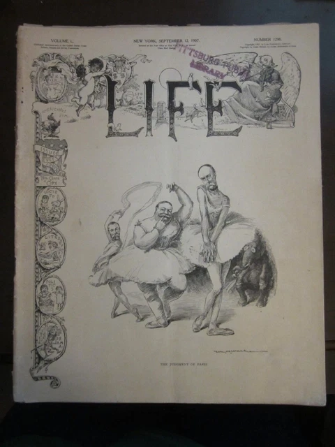 LIFE MAGAZINE SEPTEMBER 1907 The Judgment of Paris President Taft Art ...