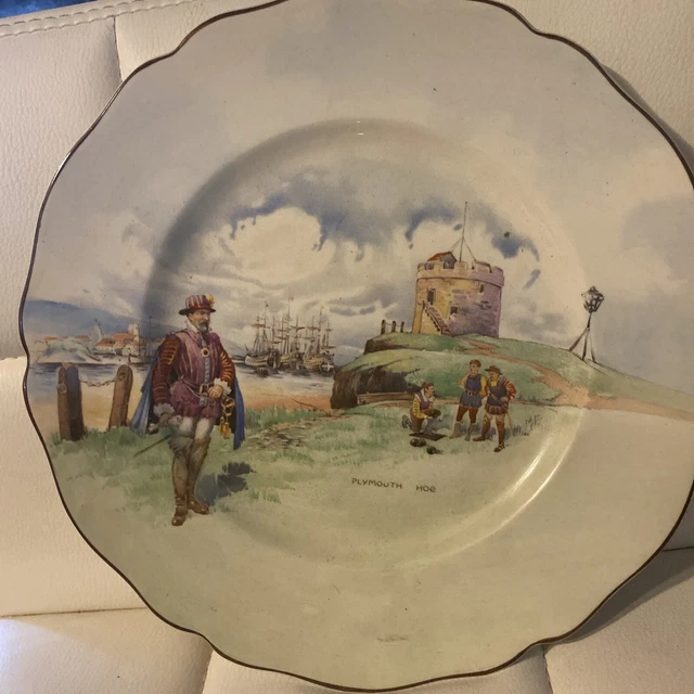 ANTIQUE ROYAL DOULTON Collector / Display Plate Plymouth Hoe £18.92 ...