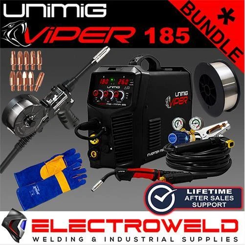 UNIMIG VIPER 185 Mig Tig Stick Welder + Aluminium Spool Gun+ Wire+ ...
