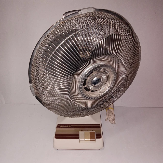 VINTAGE SEARS 2 Speed Oscillating Table Desk Fan White 10" Electric $36 ...