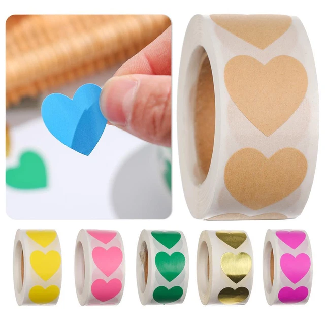 STATIONERY GIFT PACKAGING Sticker Seal Labels Love Heart Shaped ...