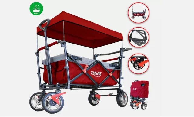 DMS® BOLLERWAGEN FALTBAR Dach Handwagen Klappbar Strandwagen ...