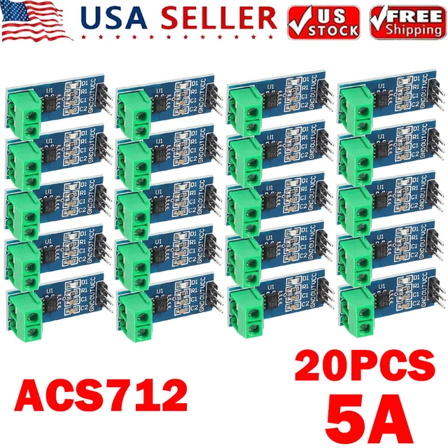 20 PACK NEW Design 5A Range Current Detect Sensor Modules ACS712 For ...