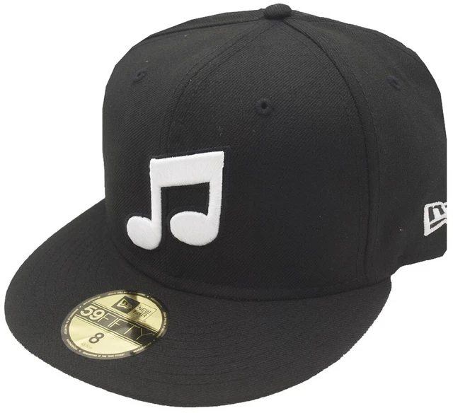 NEW ERA MUSIC Note Black White Double 59fifty Fitted Cap limited ...