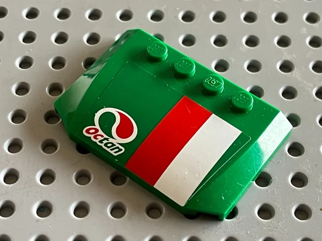 LEGO GREEN WEDGE 4x6x2/3 Triple Curved Octan Logo Sticker 52031pb060 ...