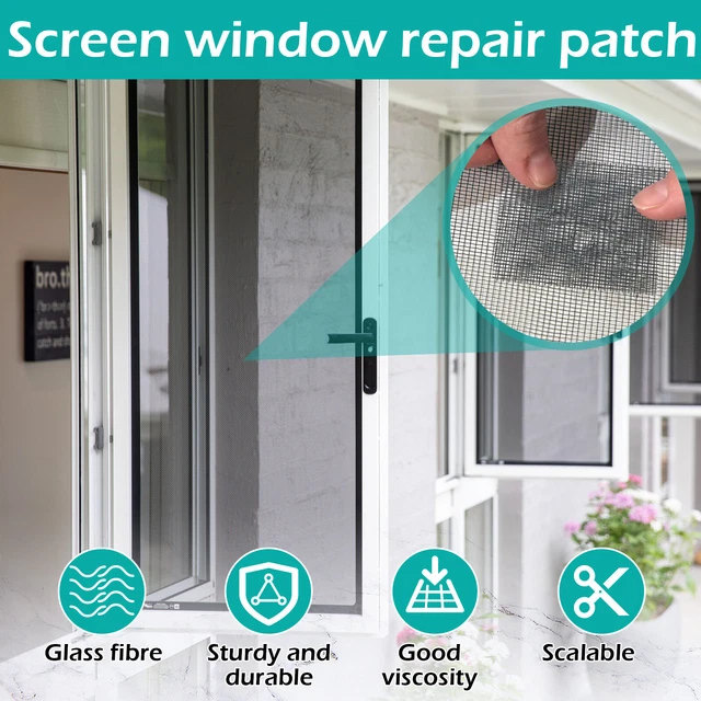 20XWINDOW SCREEN REPAIR Patch Adhesive Screen Repair Tape Fiberglass ...