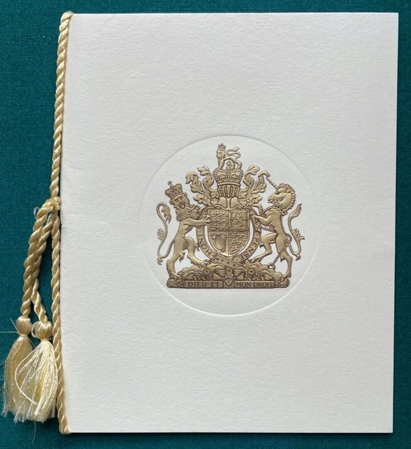 ANTIQUE ROYAL GUILDHALL Menu Golden Jubilee Queen Elizabeth II Prince ...