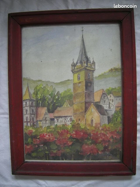 ANCIENNE AQUARELLE VUE Obernai Alsace Signee L.kaelbel EUR 79,99 - PicClick FR