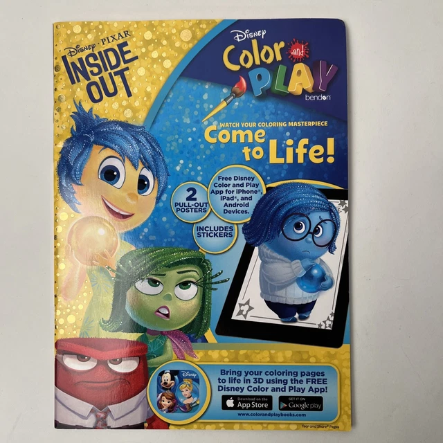 DISNEY PIXAR INSIDE Out Color And Play Coloring Book For Use With ...