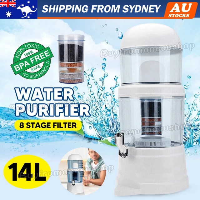 14L BENCHTOP 8STAGE Water Filter - Ceramic Carbon Mineral Stone Silica ...