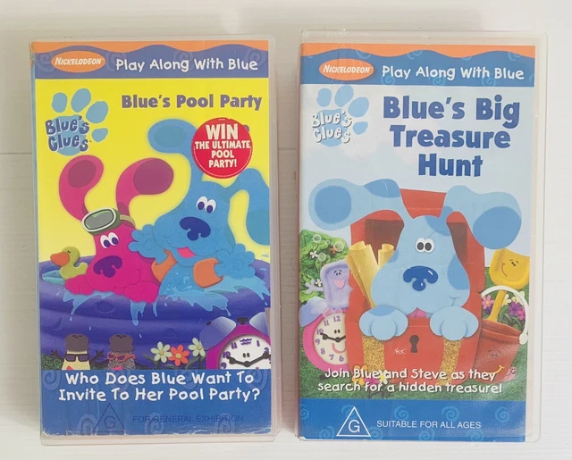 BLUE'S CLUES VHS Tapes, Big Treasure Hunt, Pool Party, Nickelodeon Kid ...