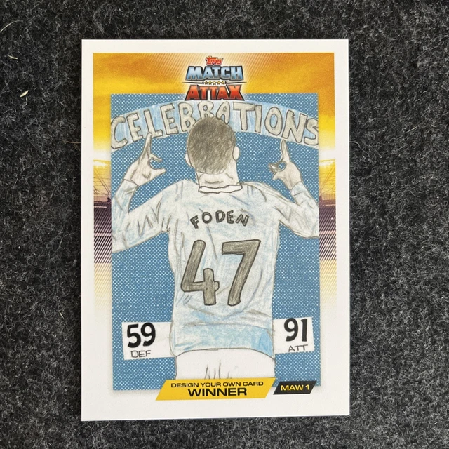 TOPPS MATCH ATTAX 2025/26 2026 Phil Foden Design Your Own Card Rare MAW ...