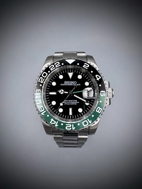 SPRITE GMT SEIKO MOD Automatic Watch with Oyster Bracelet + Black ...