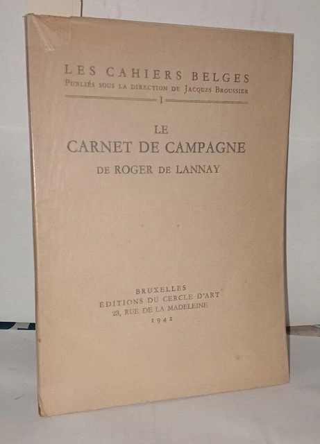 LE CARNET DE campagne de Roger de Lannay | De Lannay Roger | Bon état ...