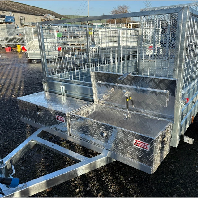 NEW APACHE 8FT x 5ft Trailer with Cage, Rear Ramp, Prop Stands & 2 ...