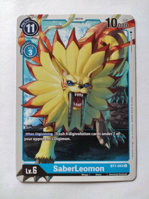 JEU DE CARTES SaberLeomon BT1-043 Digimon rare EUR 1,00 - PicClick FR