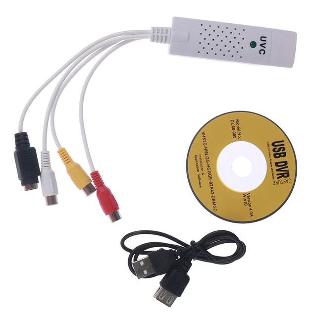 USB VIDEO AUDIO Capture Card Adapter RCA Analog S-Video AV Input to ...