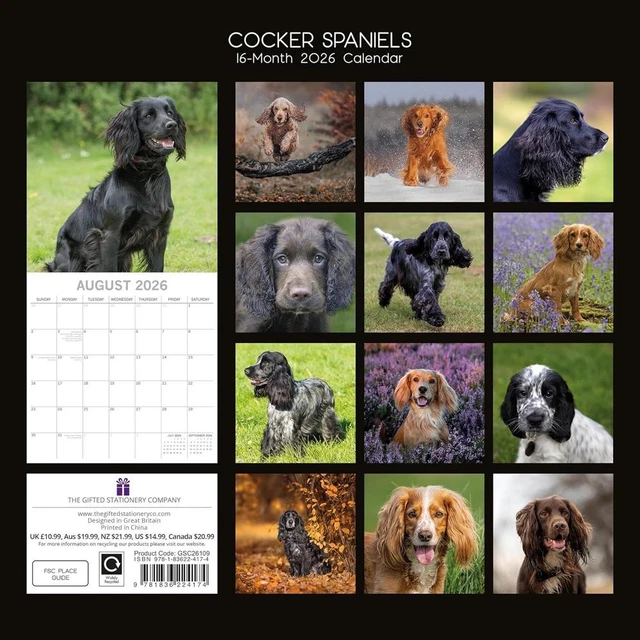 COCKER SPANIELS 2026 Wall Calendar Dog Breed Photography $62.98 ...