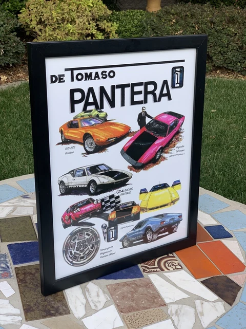 3 LEFT FORD DeTOMASO PANTERA POSTER GT40 LE MANS GTS RACE ITALY GHIA ...