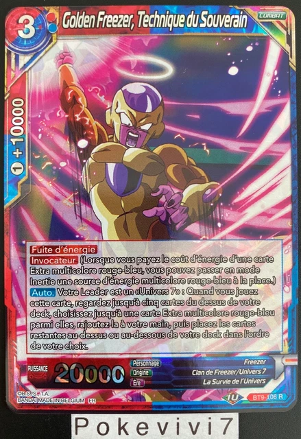 DRAGON BALL SUPER GOLDEN FREEZER CARD, SOUVE TECHNIQUE BT9-106 R DBZ FR ...